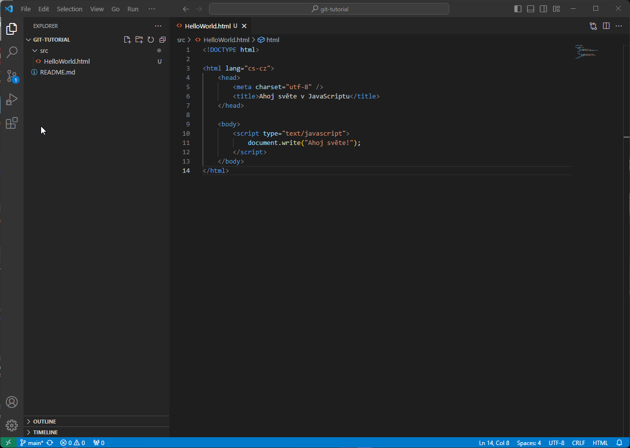 30. diel - Verziovací nástroj Git a Visual Studio Code