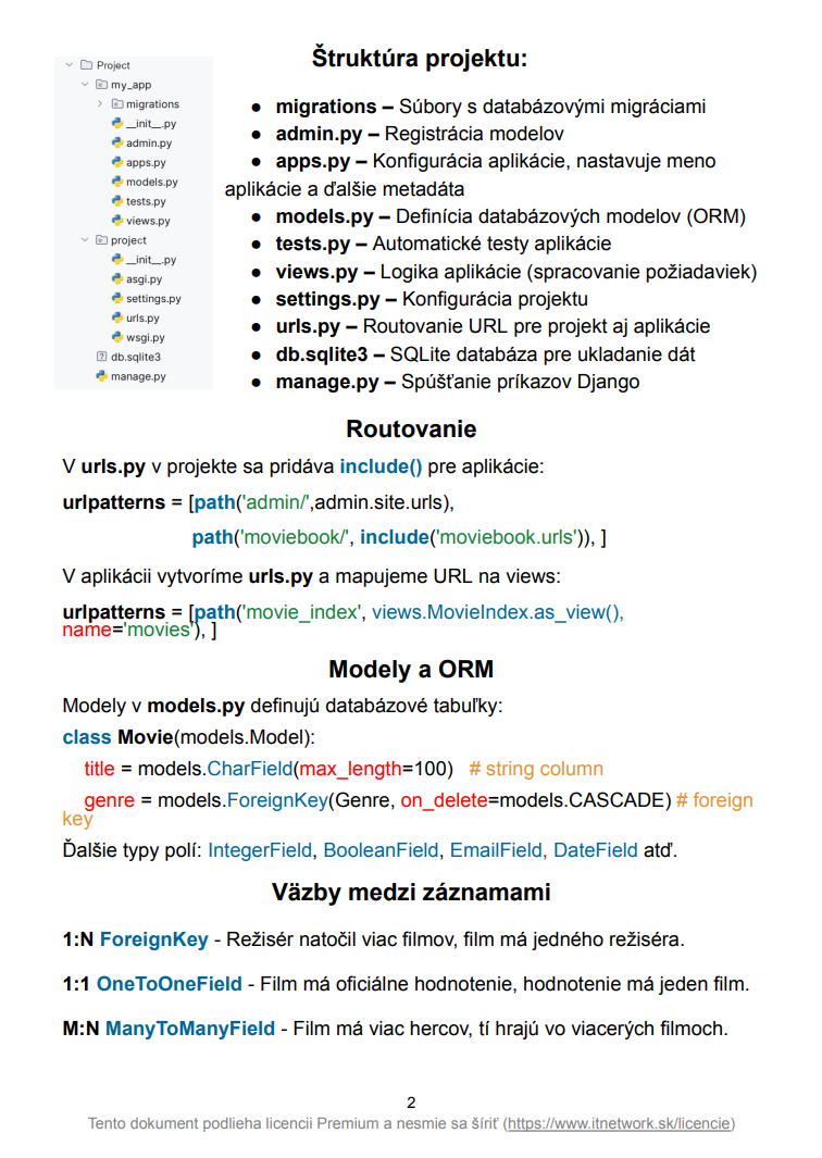 Učebná pomôcka na Django - Ťahák