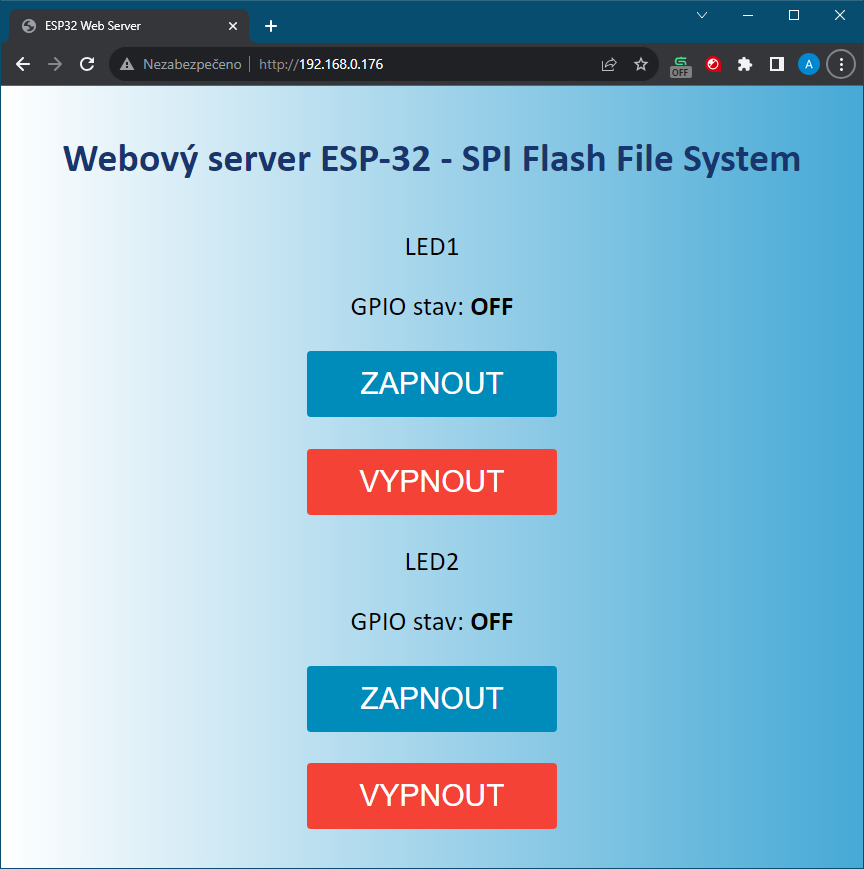 6. diel - SPI Flash File System pre webový server na ESP-32