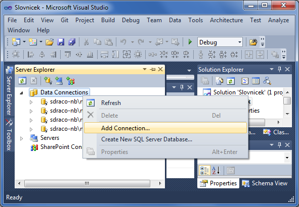 Prvá databázová aplikácia v C# (LINQ to SQL)