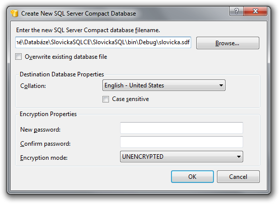Databáza v C# .NET - SQL Server Compact Edition (CE)