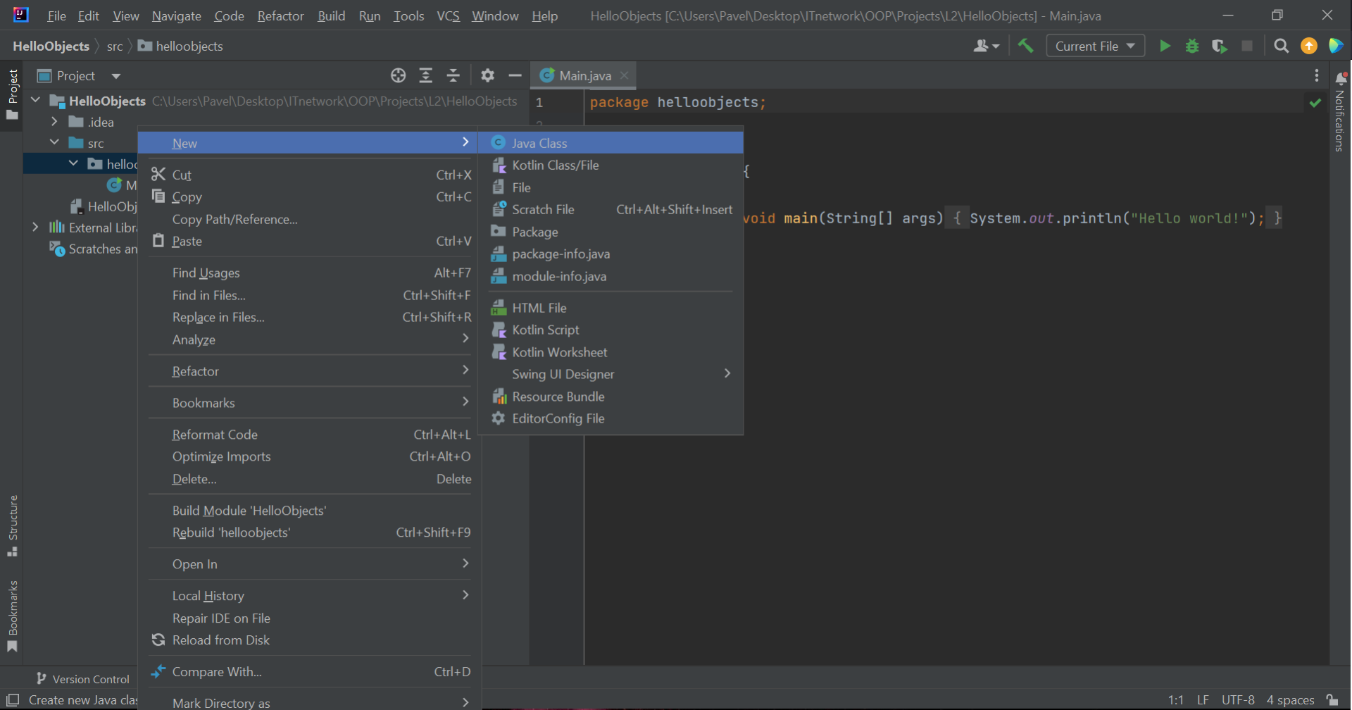 2. diel - Prvá objektová aplikácia v Jave - Hello object world