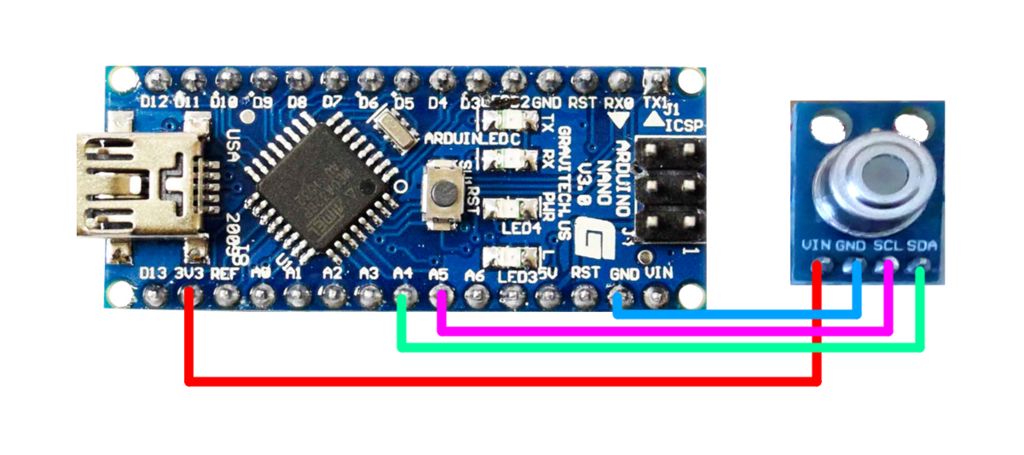 Infračervený teplomer MLX90614 pre Arduino